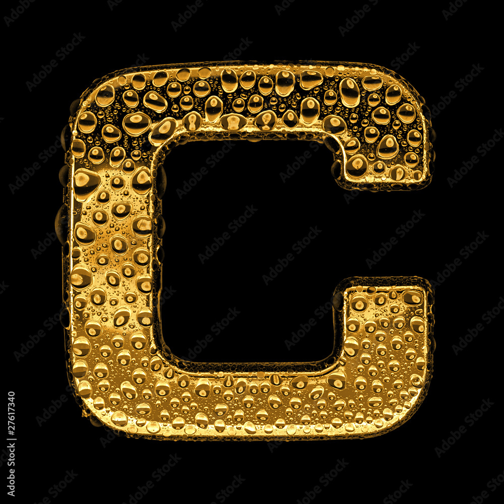 Gold metal three-dimensional alphabet symbol - letter C Stock Photo ...