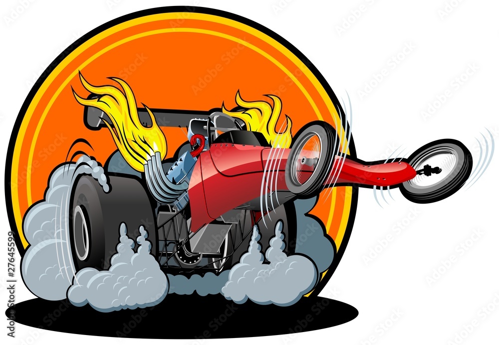 Vector cartoon dragster Stock Vector | Adobe Stock