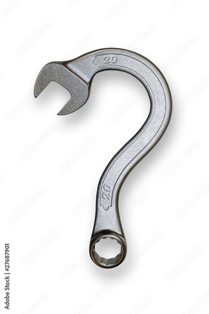 Wrench shaped like a question mark Stock Photo | Adobe Stock