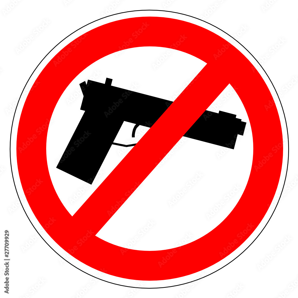 Panneau interdit aux armes à feux Stock Vector | Adobe Stock