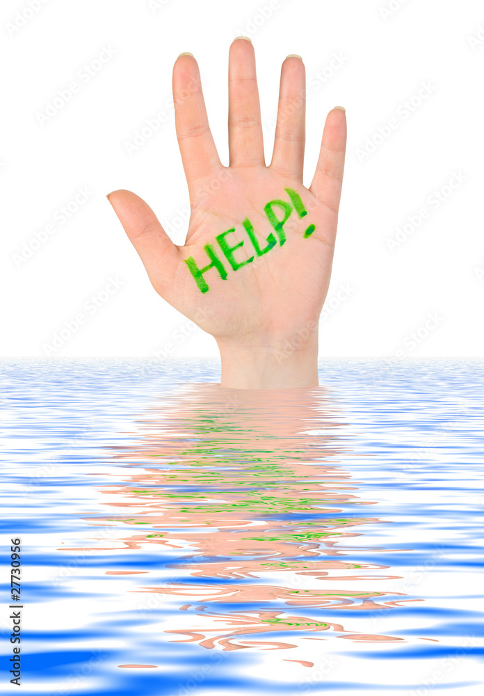 Hand help in water Stock Photo | Adobe Stock