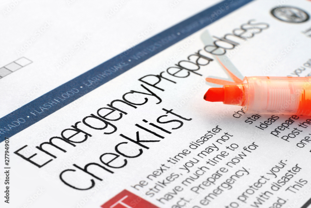 Emergency checklist Stock Photo | Adobe Stock