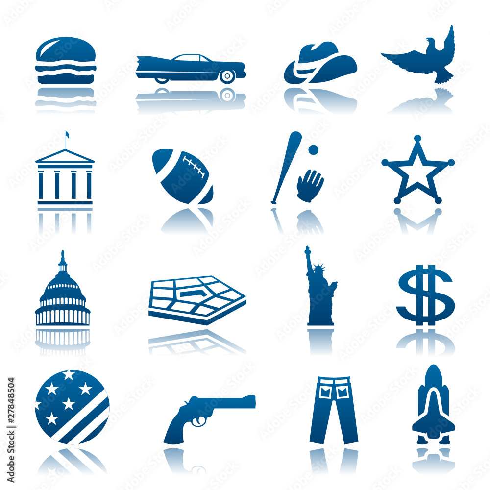 American symbols icon set Stock Vector | Adobe Stock