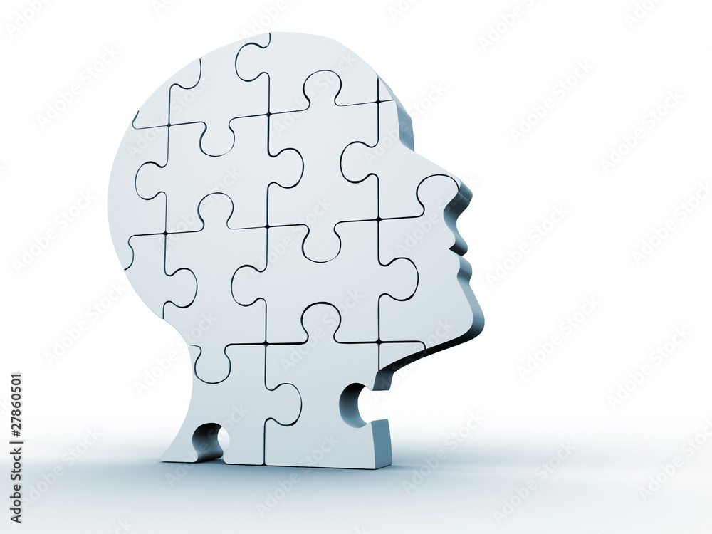 Puzzle head Stock Illustration | Adobe Stock