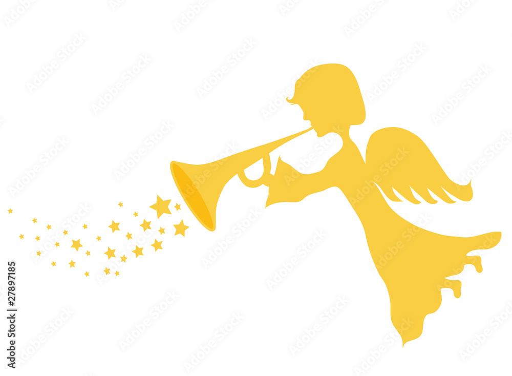 Gold Angel Stock Vector | Adobe Stock