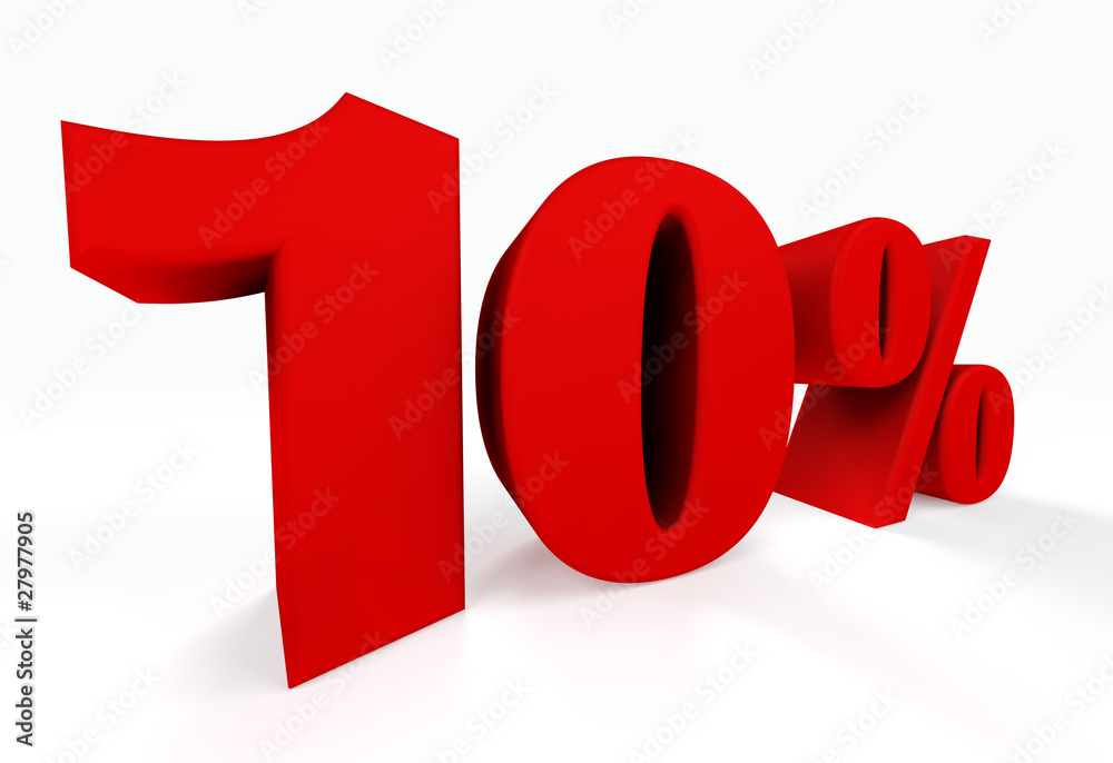 imagen-3d-de-diez-por-ciento-aislado-en-blanco-stock-illustration