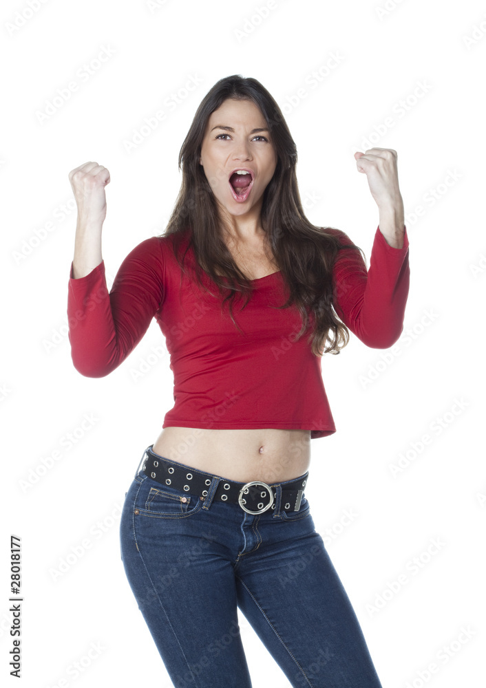 jeune fille contente de sa réussite Photos | Adobe Stock