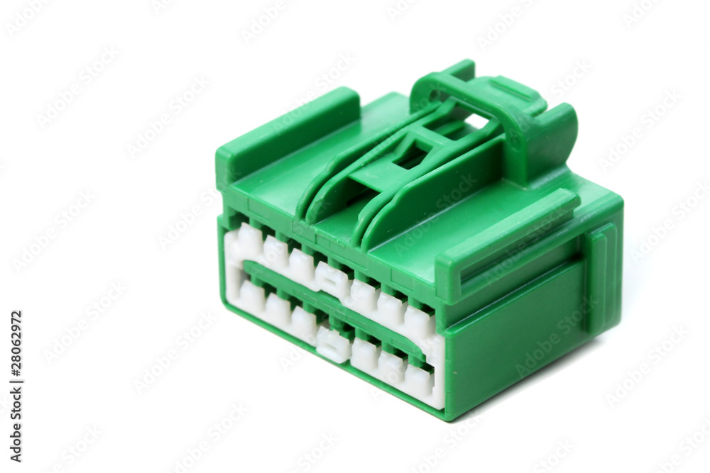 Large green connector isolated on white background Stock Photo | Adobe ...