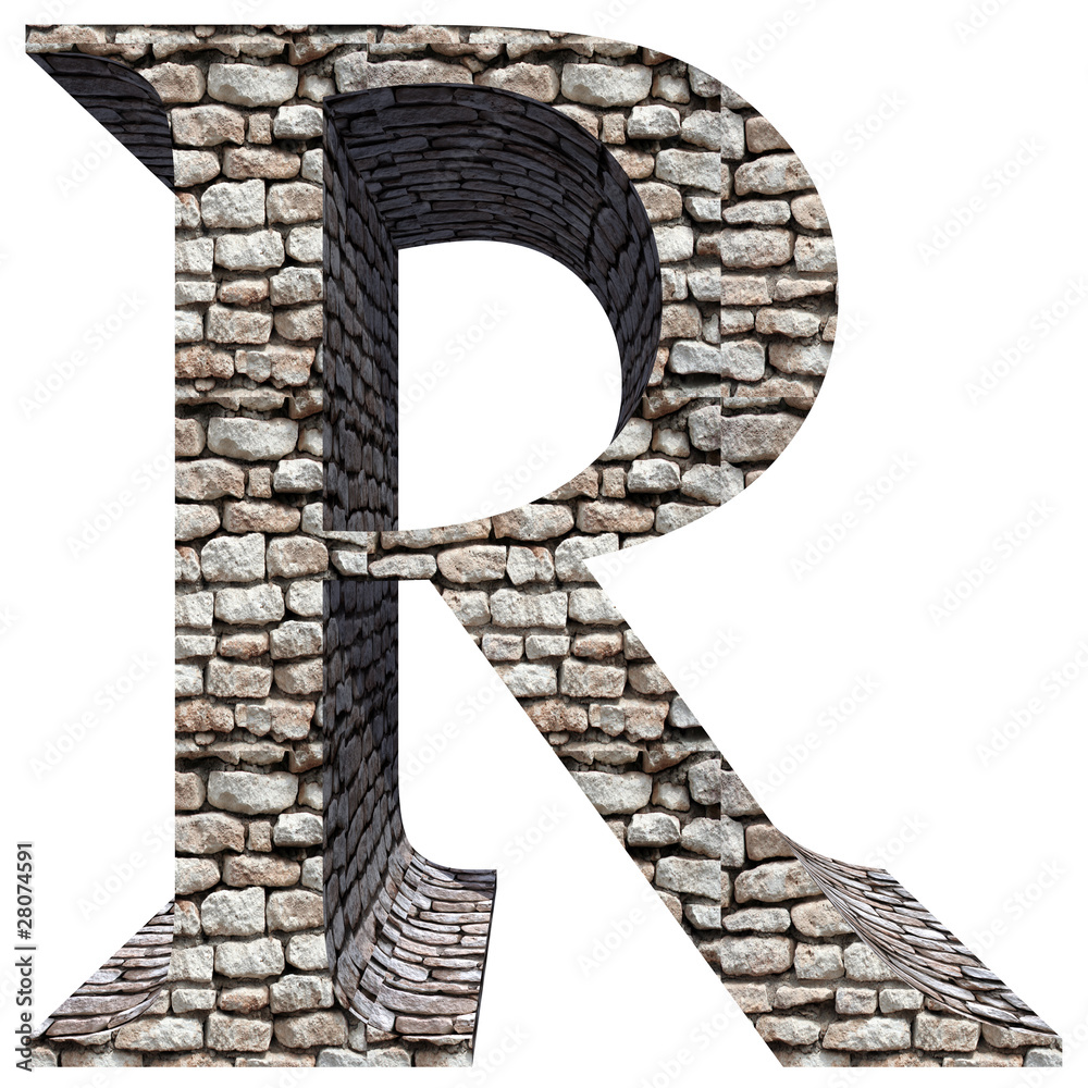 High resolution stone font isolated on white background Stock ...