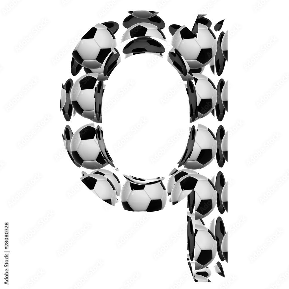 High resolution conceptual font made of soccer balls isolated Stock ...