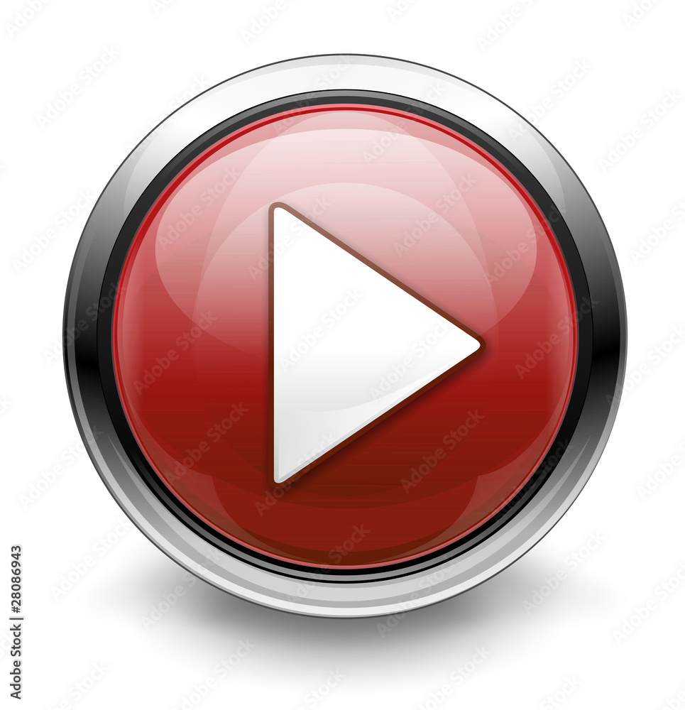 Red play button Stock-Illustration | Adobe Stock
