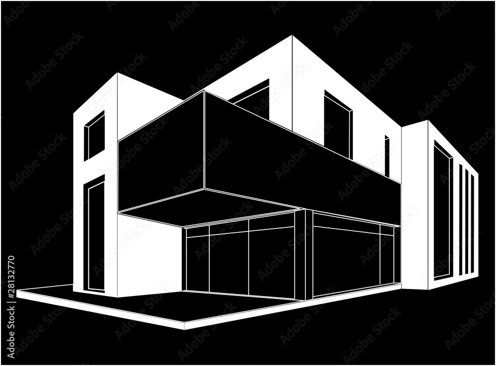 modern house, vector Stock Vector | Adobe Stock