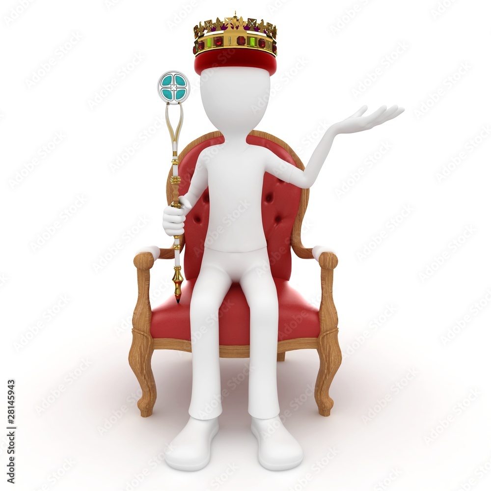 3d man king on the throne Stock Illustration | Adobe Stock