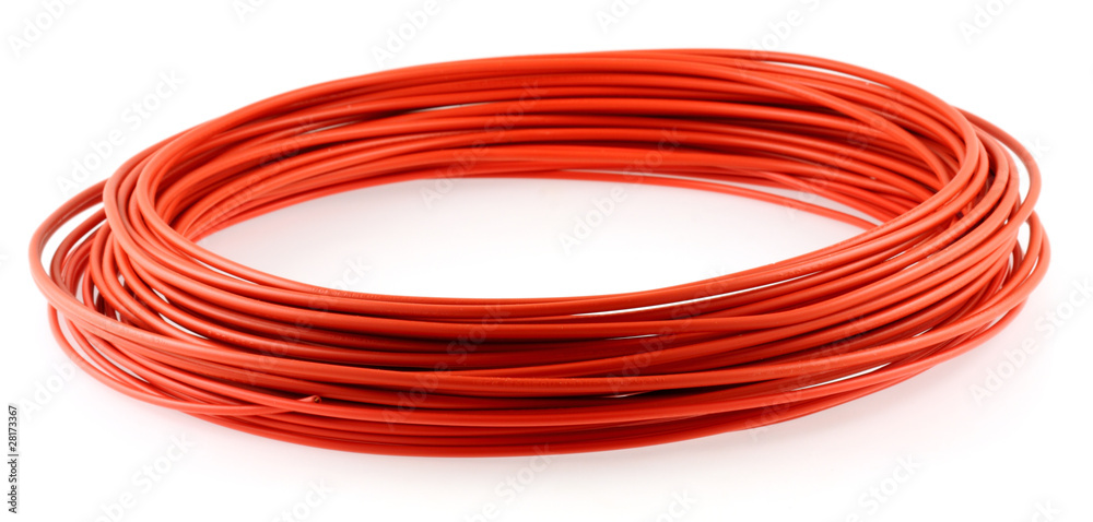 rouleau de câble électrique rouge Stock Photo | Adobe Stock
