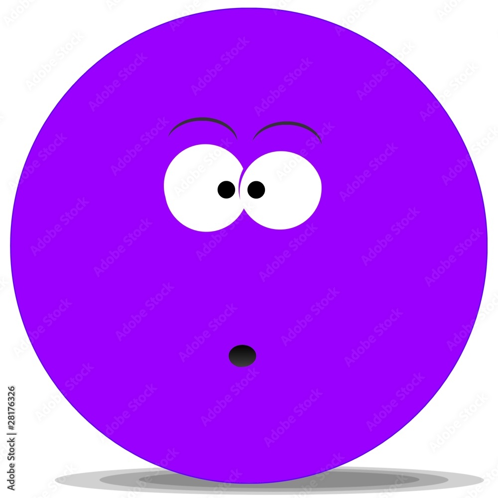 Smiley violet, bouche en cul de poule Stock Illustration | Adobe Stock