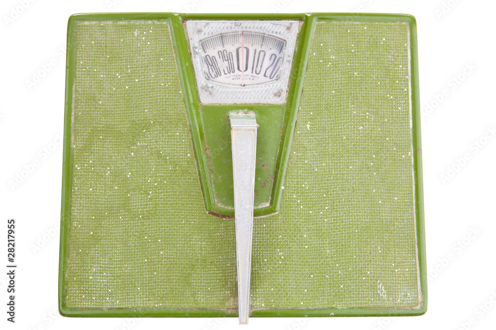 Grungy Vintage Green Bathroom Scale Isolated White Background Stock ...