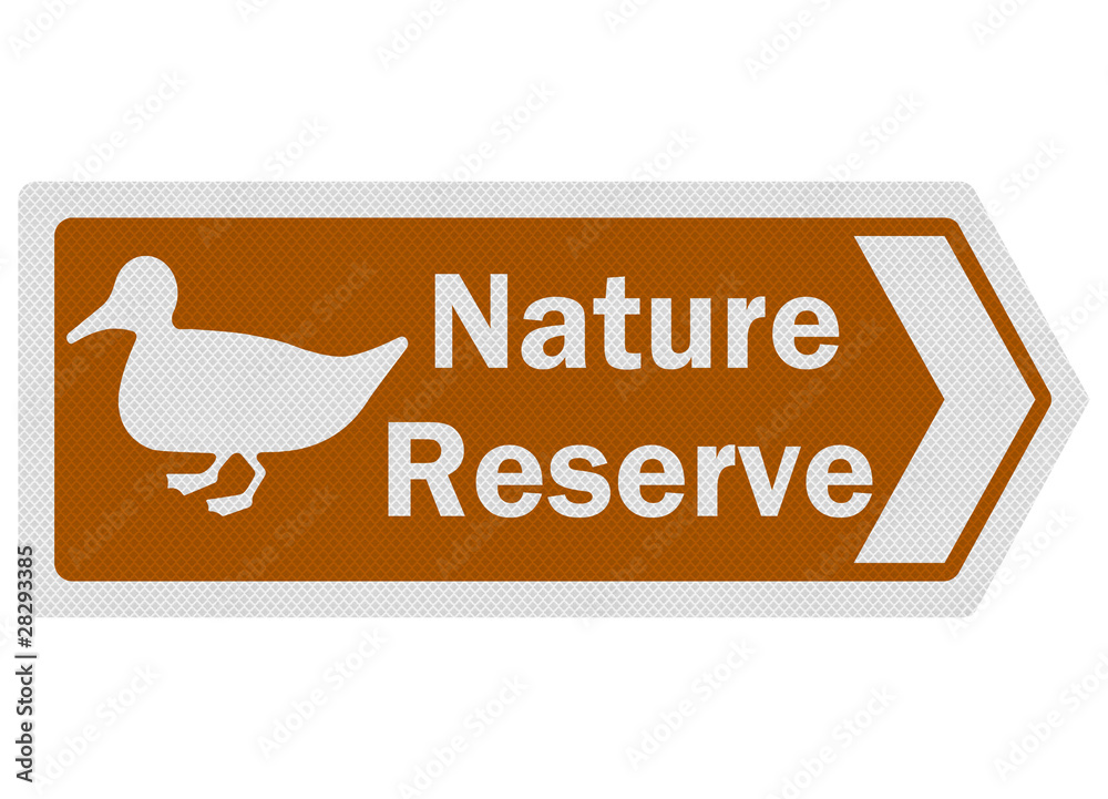 Tourist information series: photo-realistic nature reserve sign Stock ...