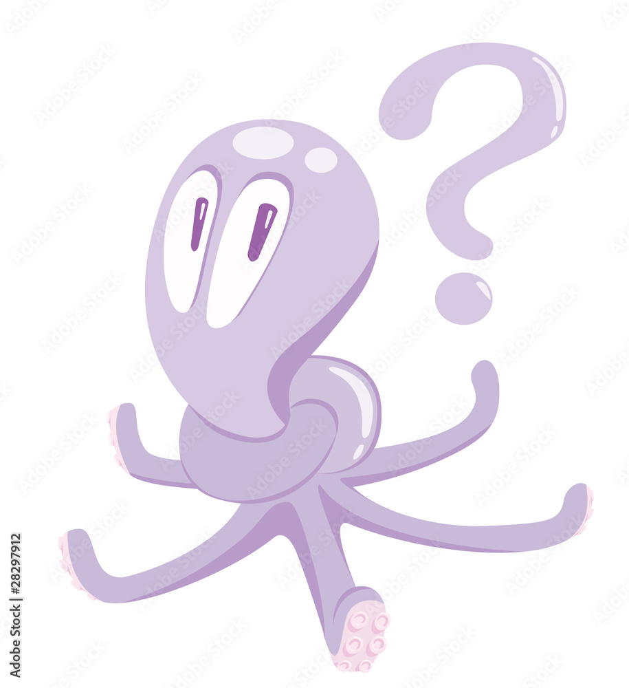 Octopus. Has got confused, the help is necessary Stock Vector | Adobe Stock