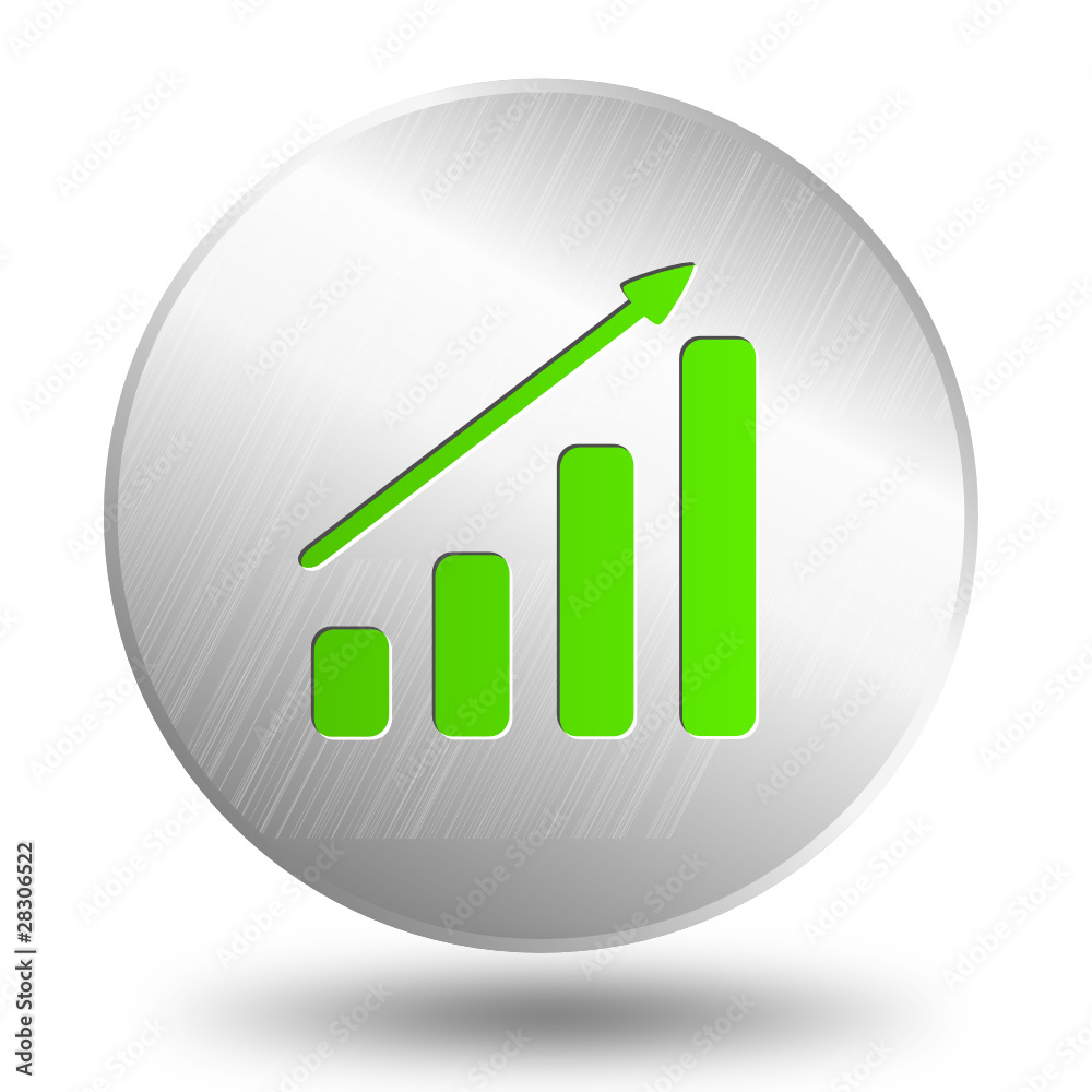 Button chart Anstieg metall Stock-Vektorgrafik | Adobe Stock