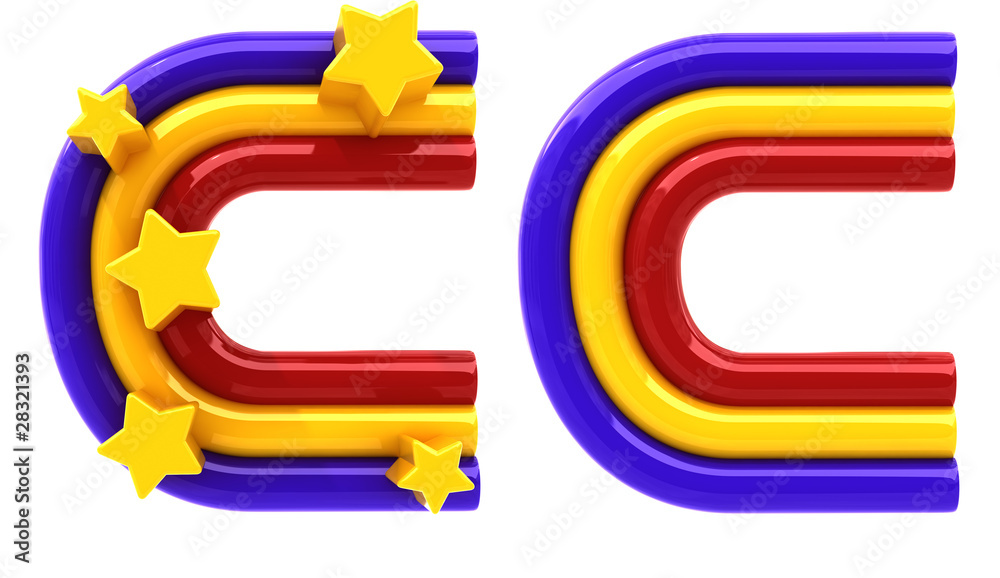 Rainbow and star font letter Stock Illustration | Adobe Stock