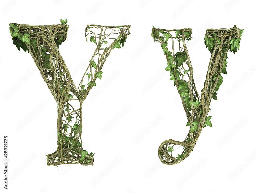 Ivy plant font nature Stock Illustration | Adobe Stock