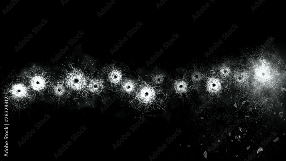 Gun shots in glass Stock Video | Adobe Stock