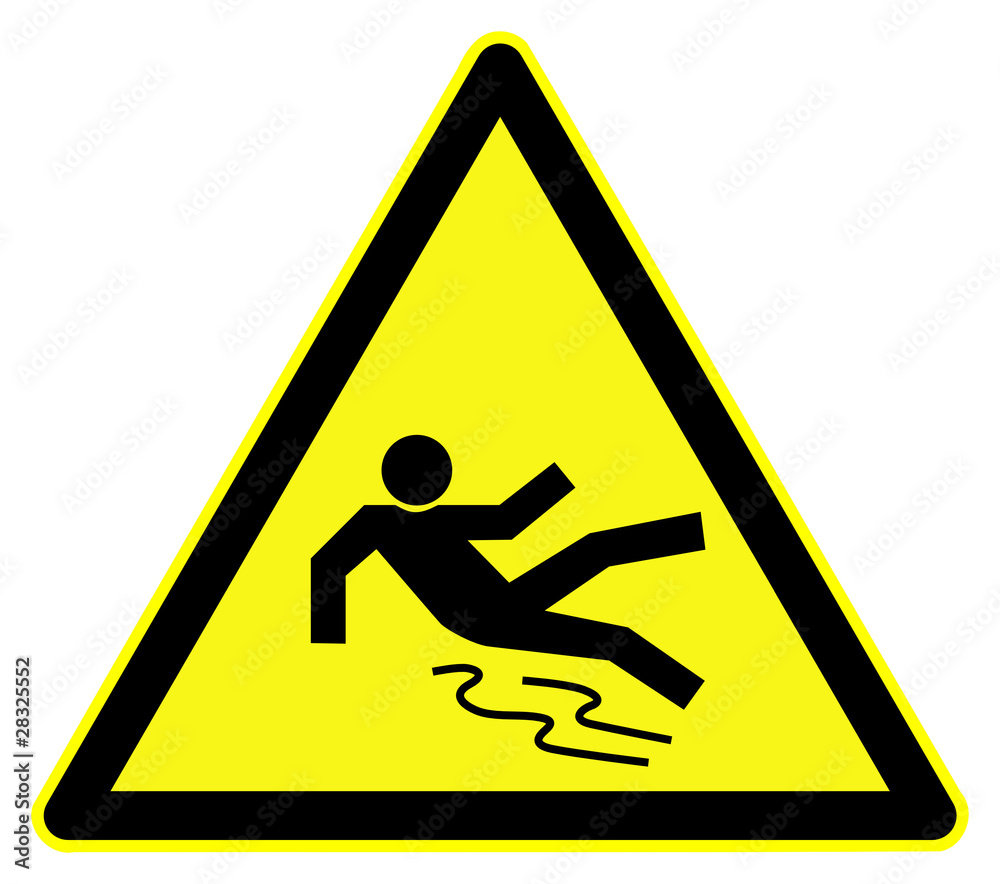 Slippery floor hazard symbol Stock Illustration | Adobe Stock