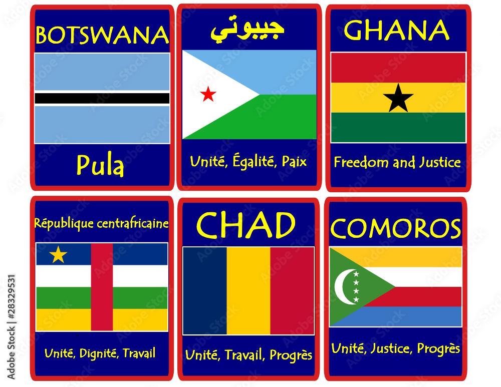 national emblem motto botswana djibouti ghana chad comoros Stock Vector ...