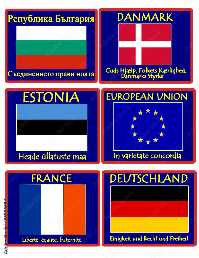 National emblem motto bulgaria denmark estonia france germany Stock ...
