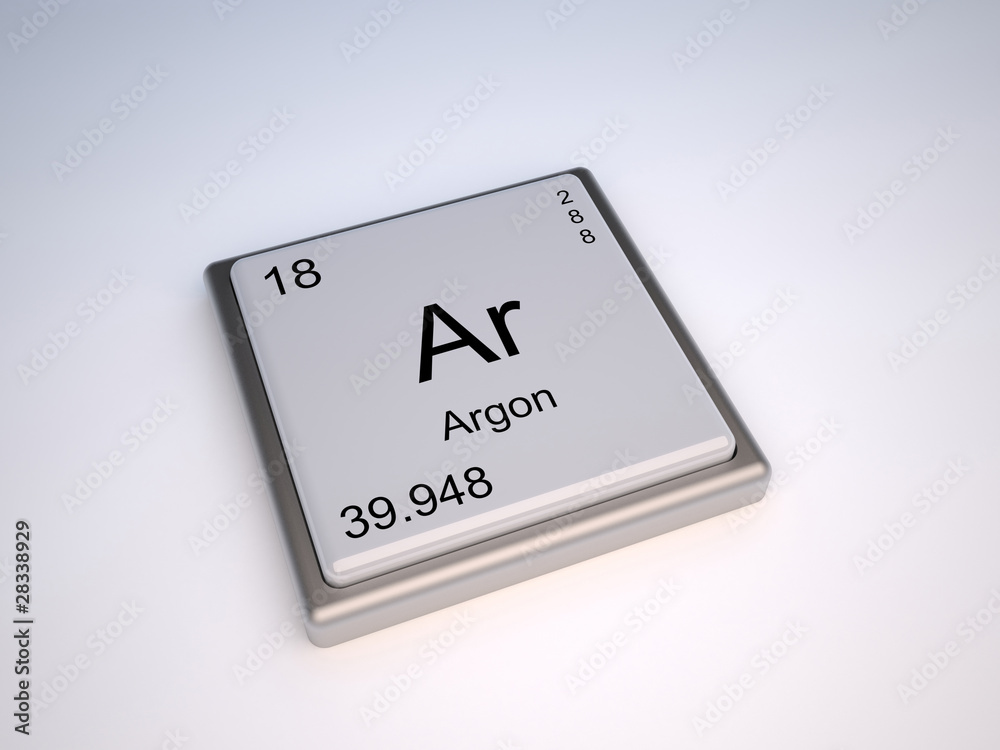 Argon chemical element of the periodic table with symbol Ar Stock ...