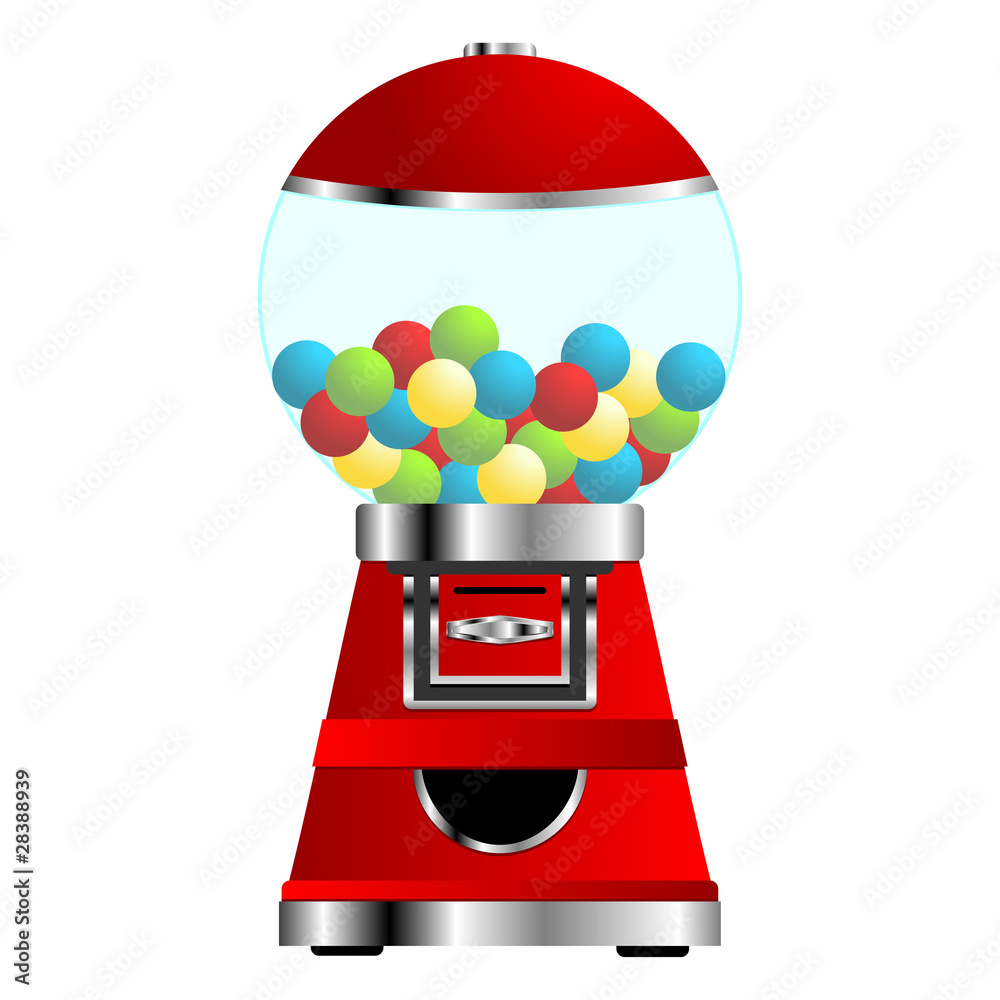 Gumball vending machine isolated over white background Stock Vector ...