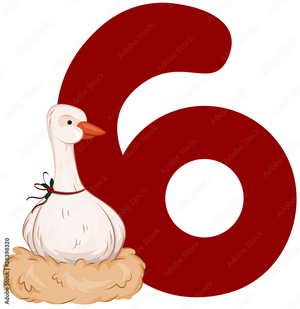 Six Geese A Laying Clipart