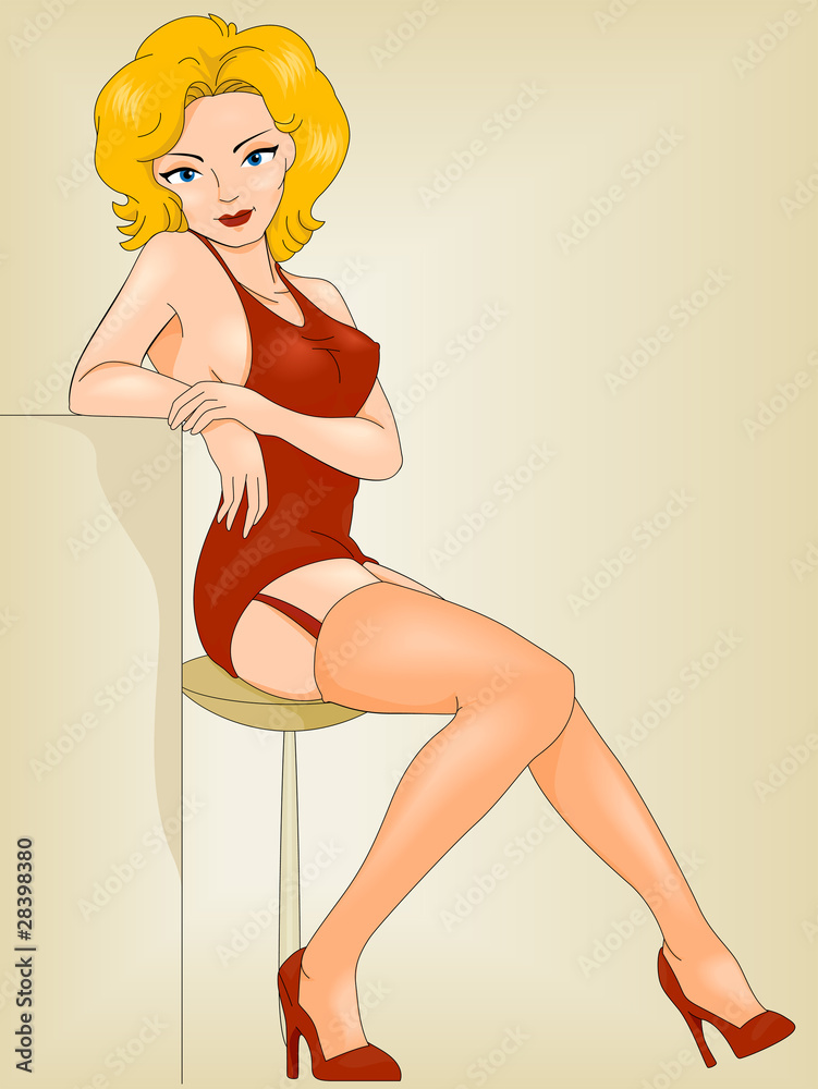 Pin Up Girl Stock Vector Adobe Stock
