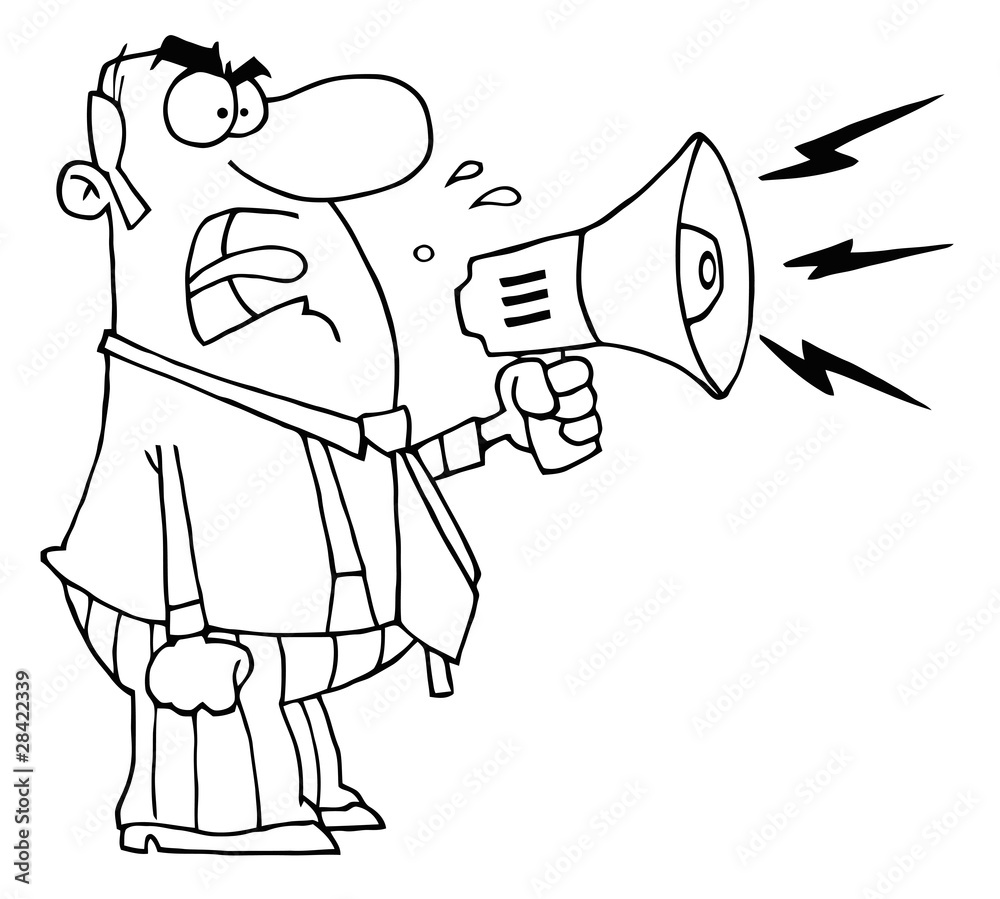 Angry Man Yelling Drawing