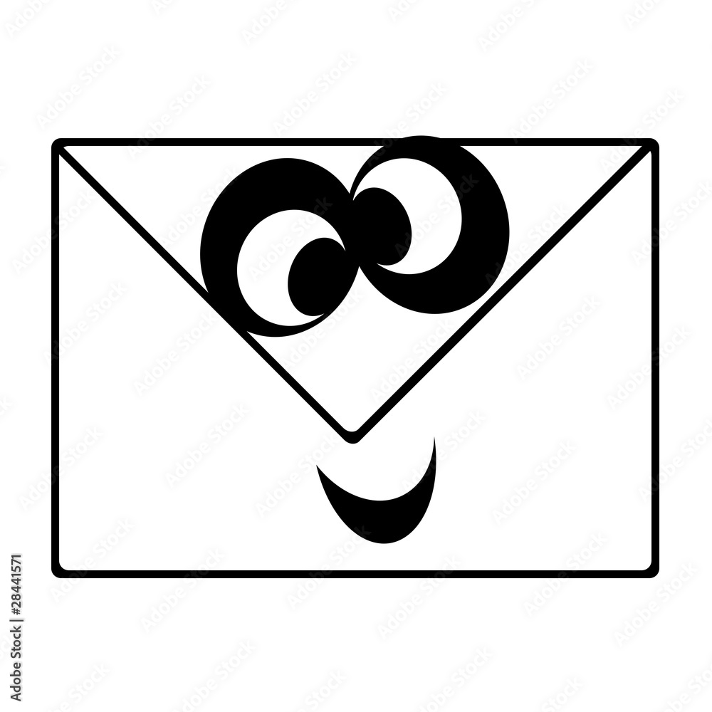 Briefumschlag mit Gesicht- lustig Stock-Illustration | Adobe Stock