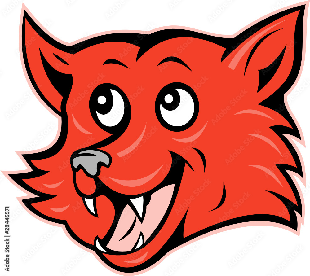 cartoon red fox head smiling Stock Vector | Adobe Stock