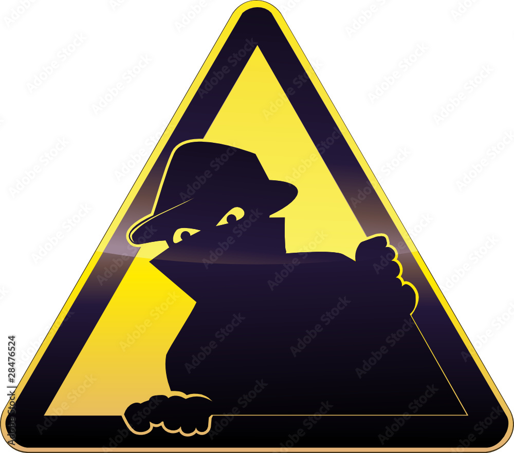 Yellow burglary Warning Sign Stock Vector | Adobe Stock