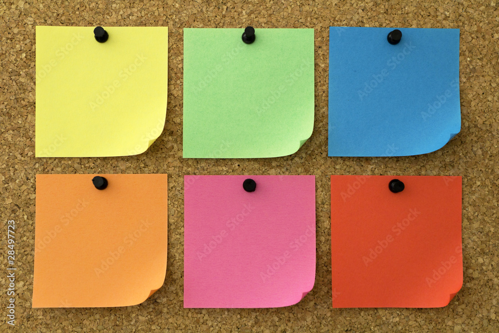 6 farbige Notizzettel (4) Stock-Foto | Adobe Stock