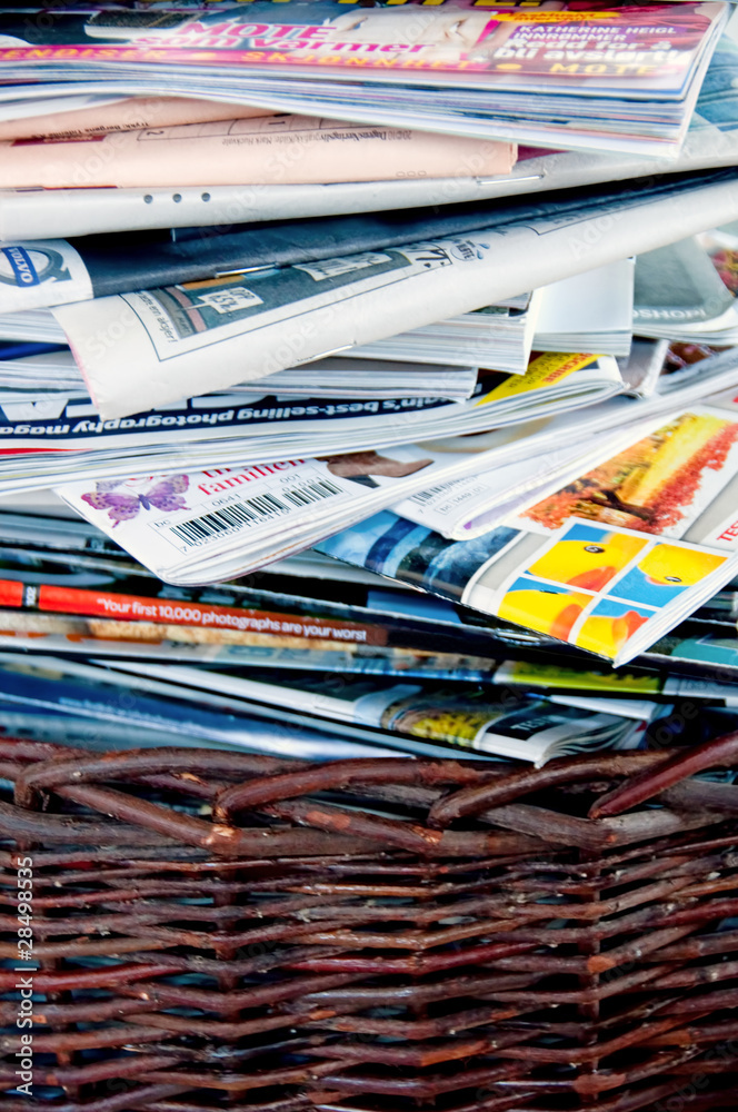 Stack of magazines and newspapers Stock Photo | Adobe Stock