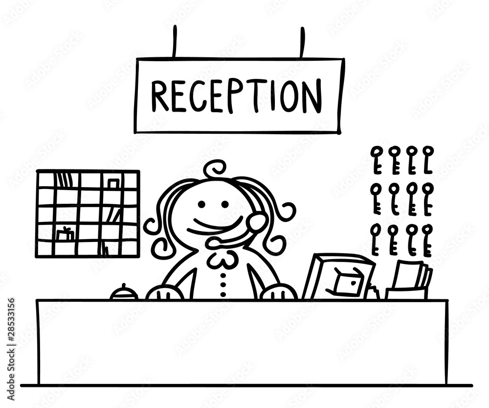 figur an reception Stock-Vektorgrafik | Adobe Stock