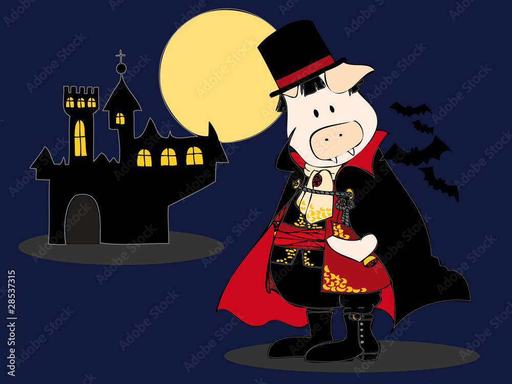 Vampire Pig. vector de Stock | Adobe Stock