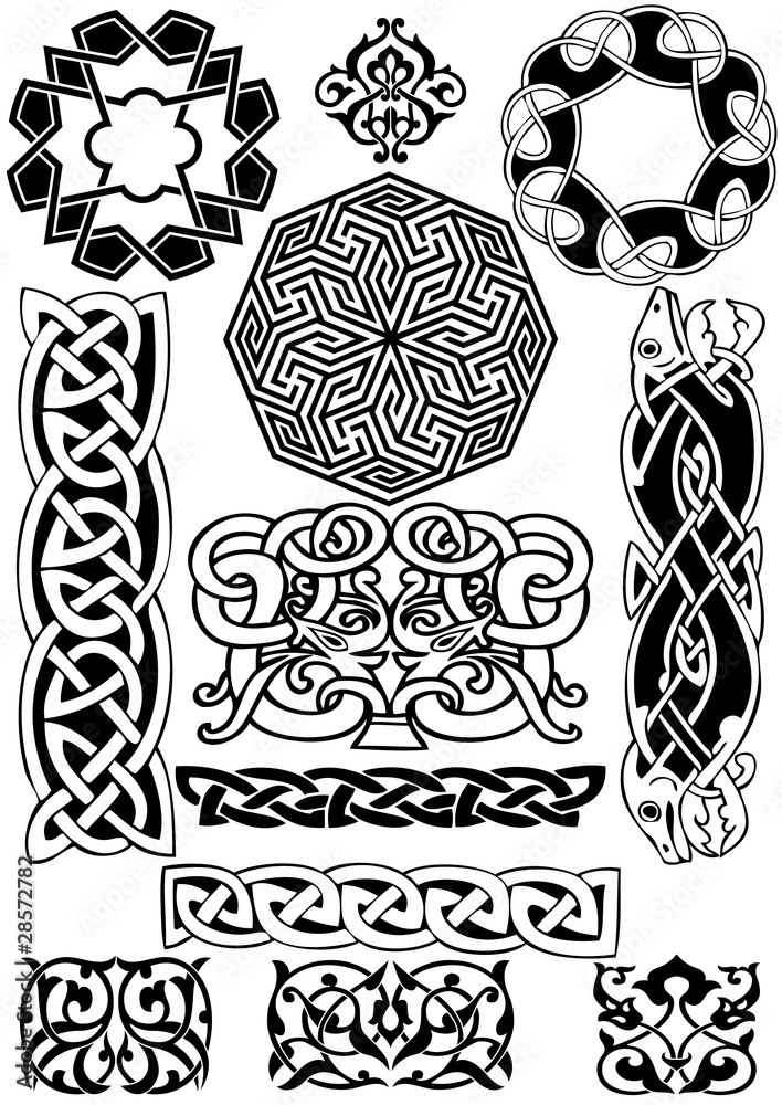 Celtic vector art-collection on a white background. Stock Vector ...