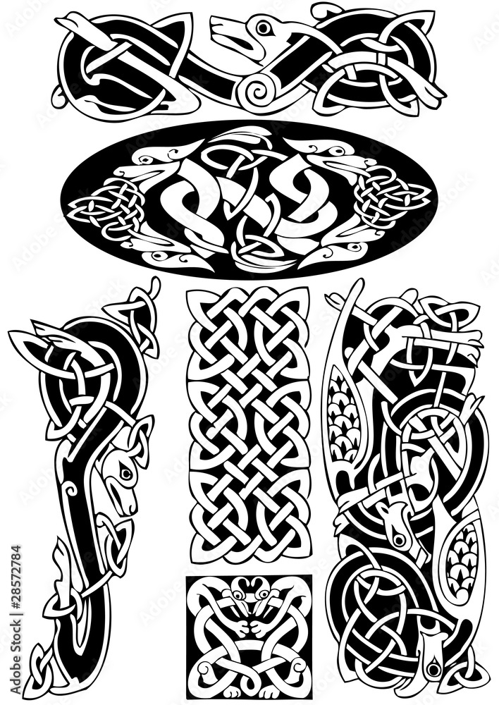 Celtic vector art-collection on a white background. Stock Vector ...