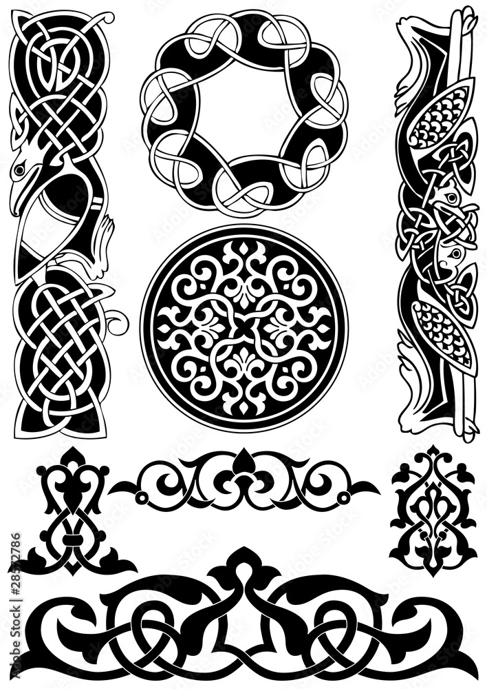 Celtic vector art-collection on a white background. Stock Vector ...