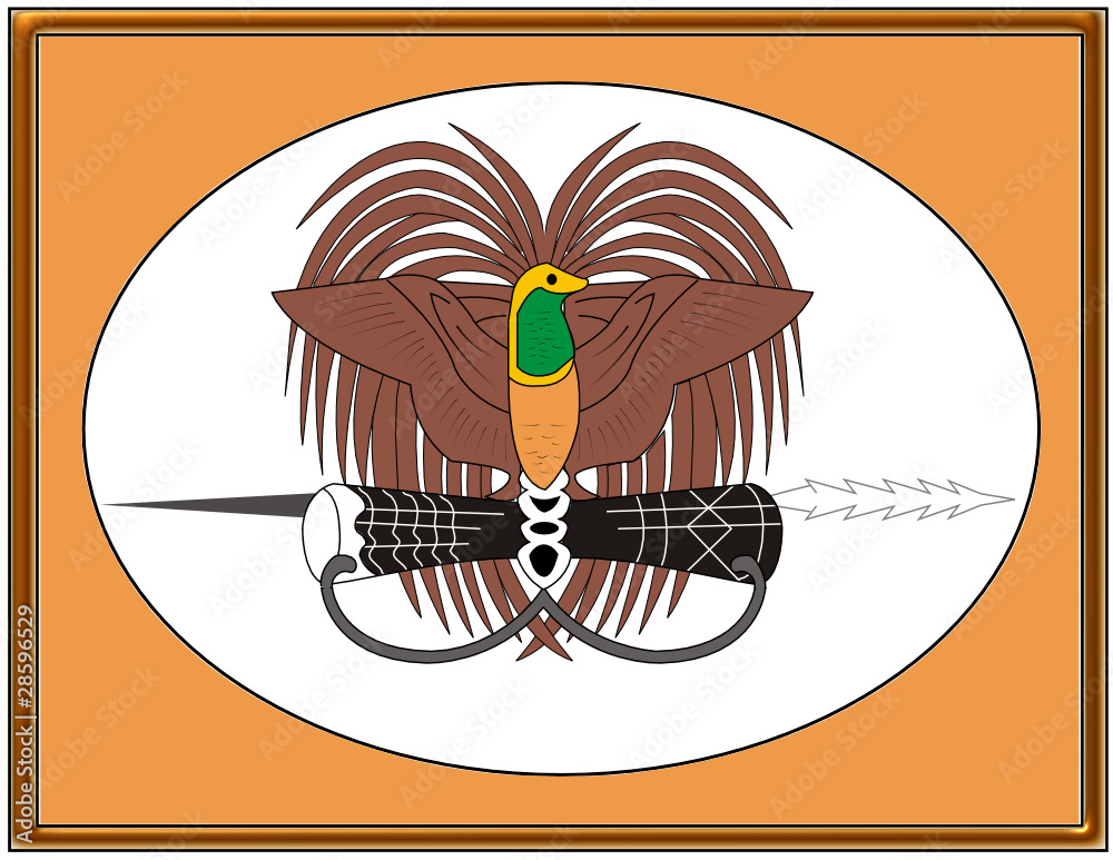 Papua New Guinea national emblem coat frame Stock Vector | Adobe Stock
