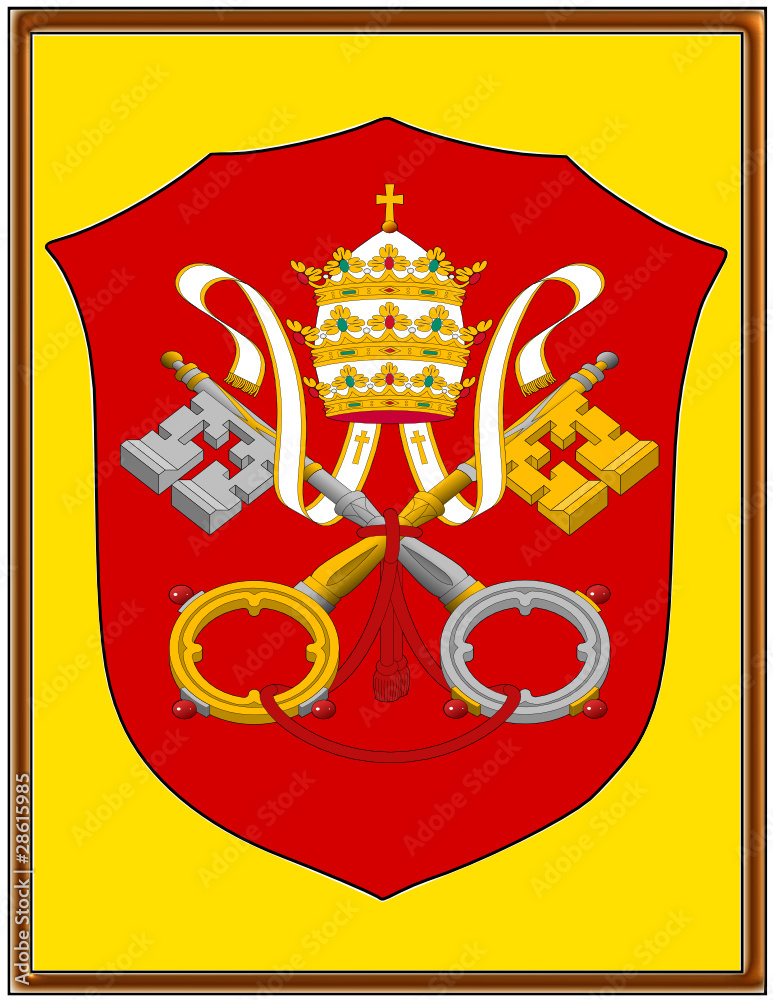 Vatican city national emblem coat frame Stock Vector | Adobe Stock
