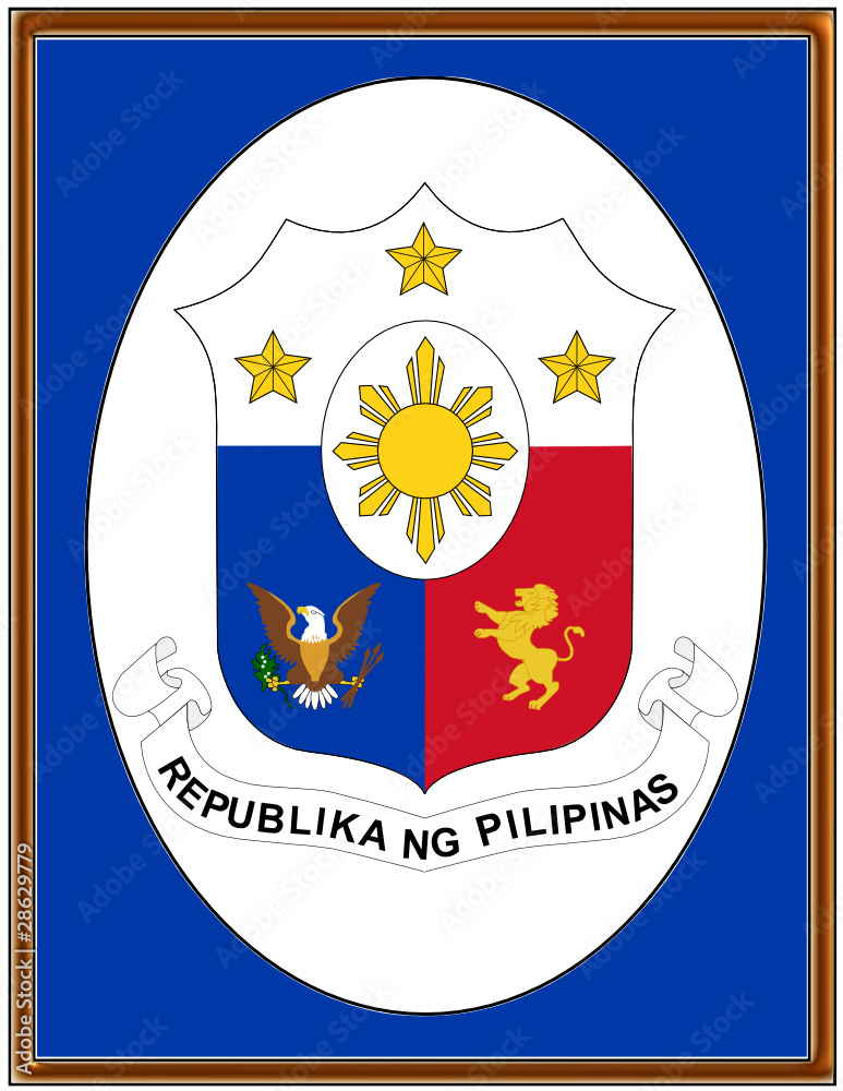 Philippines national emblem coat frame Stock Vector | Adobe Stock