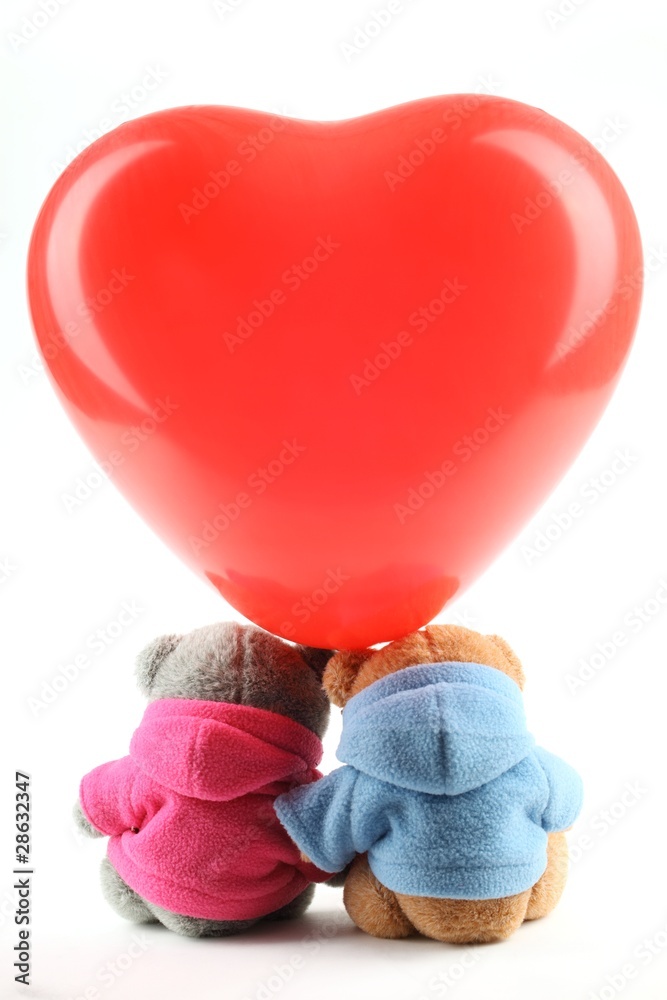 Teddy bear toy with balloon Stock Photo | Adobe Stock