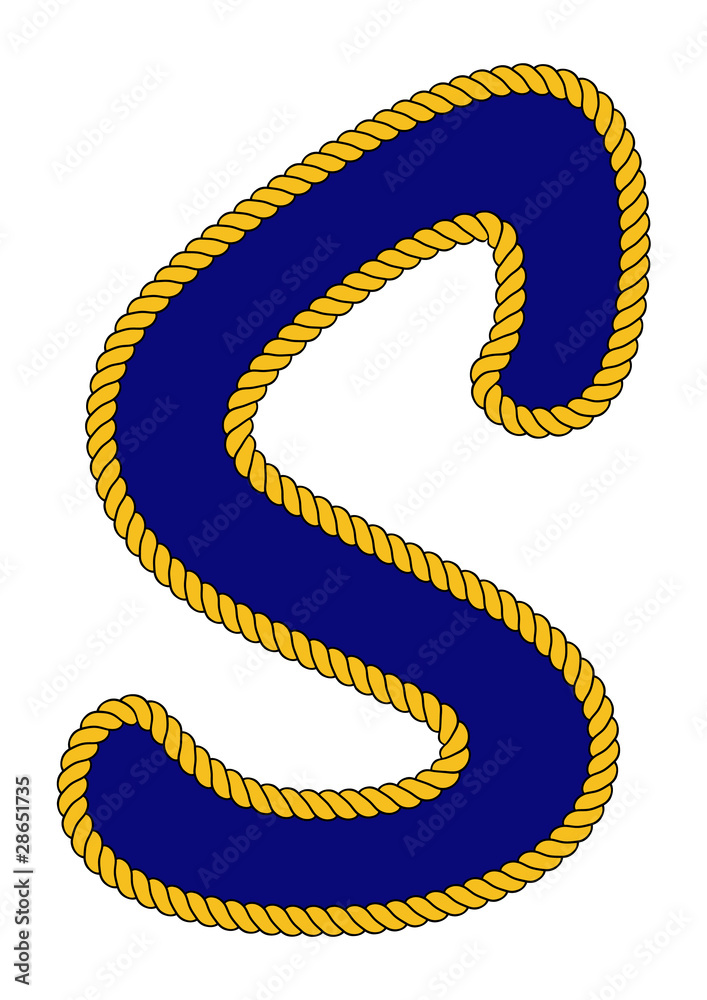 Navy Sailor-Style Rope Alphabet Letter S Stock Vector | Adobe Stock