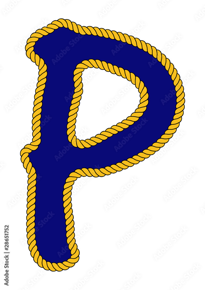 Navy Sailor-Style Rope Alphabet Letter P Stock Vector | Adobe Stock